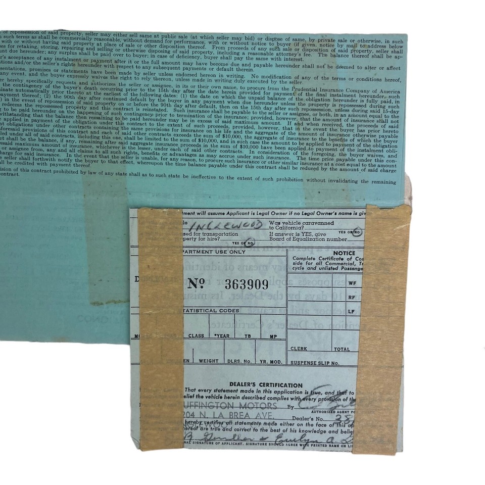 Vintage California Paper License Plate 1955 Temp Pontiac Safari Wagon ...