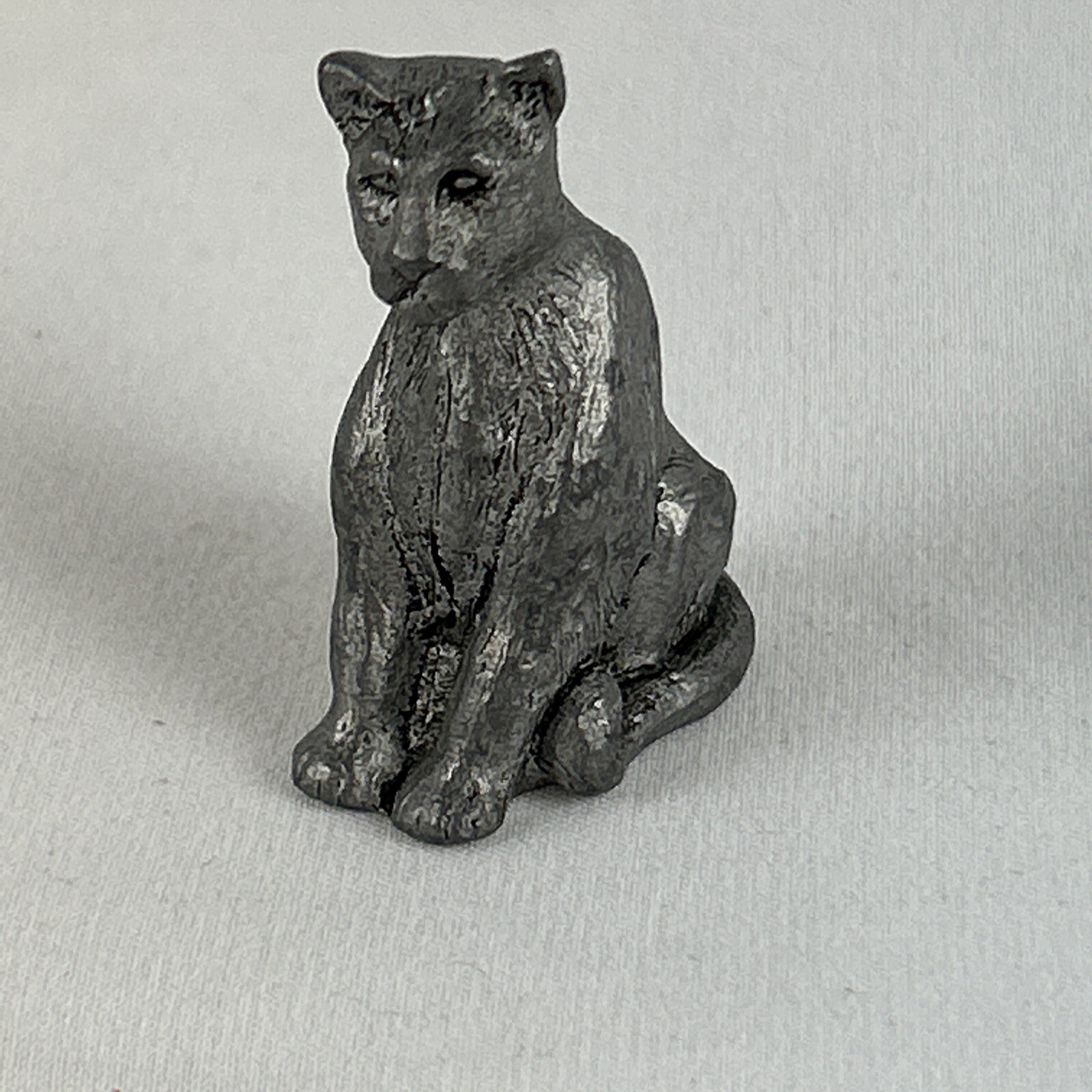 Pewter Cat Figurine Vintage 1996 1.5” Bobcat | eBay