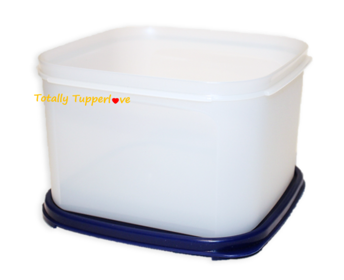 Tupperware #2 Square Modular Mates 11 Cups Sheer & Dark Blue Seal ...