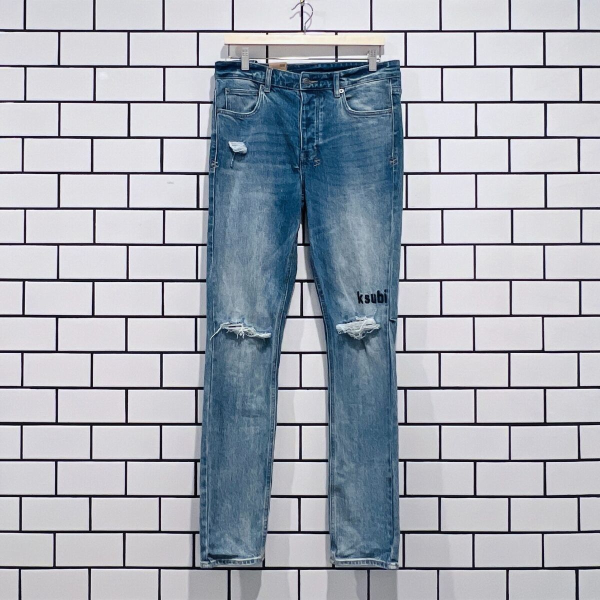 KSUBI CHITCH CHECK REPAIR JEANS BLUE | eBay KSUBI CHITCH CHECK REPAIR JEANS BLUE | eBay