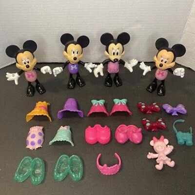 Minnie Mouse Snap-on Dress Up Lot Figures With Accessories -19 Piece ...