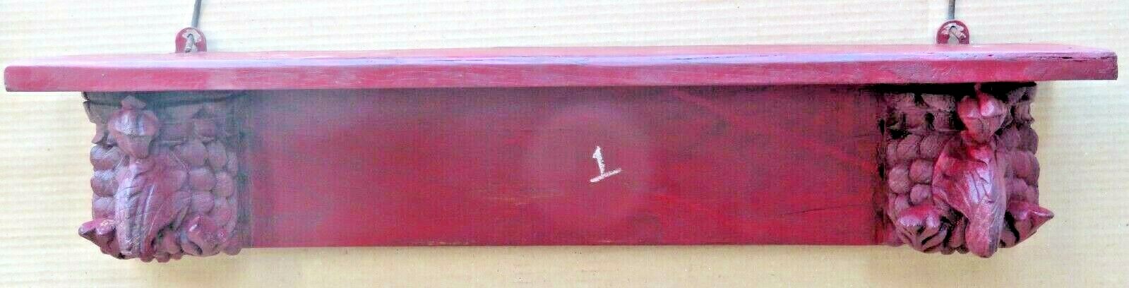 Reclaimed Wall Lintel Shelf Rack storage Architect salvage Carved Wood ...