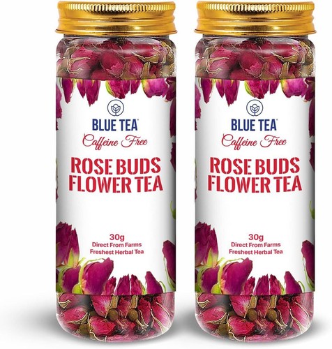 BLUE TEA - Rose Buds Tea| Natural Sun Dried Buds 30G | Pack of 2 ...