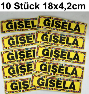 10x STICKER NAME GISELA AUFKLEBER Autoaufkleber Namensschild ...