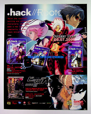 Dot .Hack Roots Bandai Entertainment 2007 Anime Print Magazine Ad ...