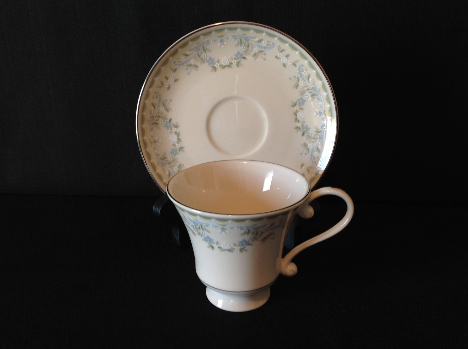 Pickard Tara One (1) Footed Tea Cup & Saucer Set USA Fine China Mult ...