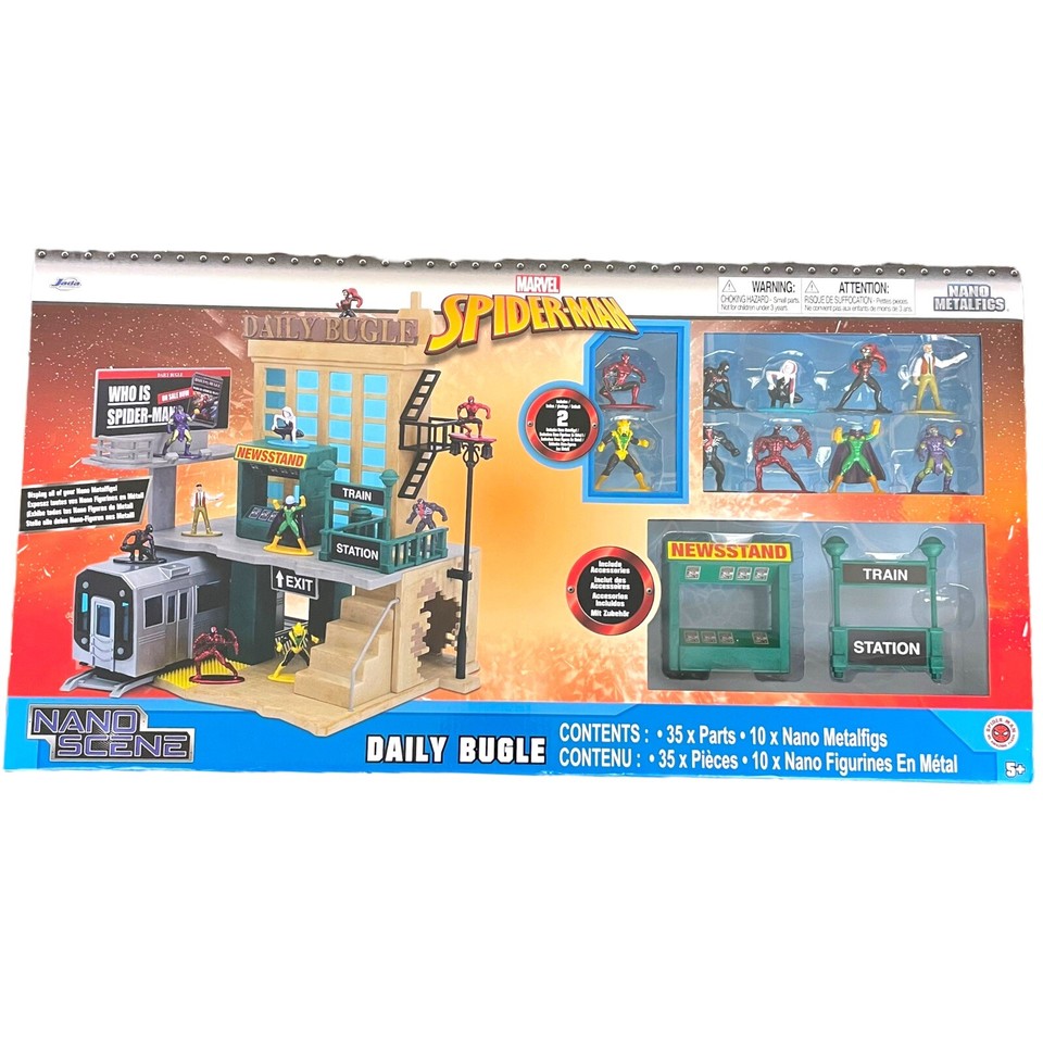 Marvel Spiderman Daily Bugle Scene 10 Nano Metalfigs Large City Display ...