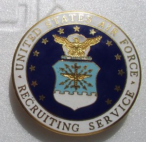 US Air Force Recruiting Service Enameled Badge, 3" dia Multicolor ...