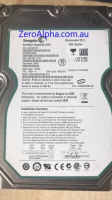 ST3250310NS, 9CA152-510, SN16, KRATSG, 9SF0 Seagate Data Recovery Donor ...