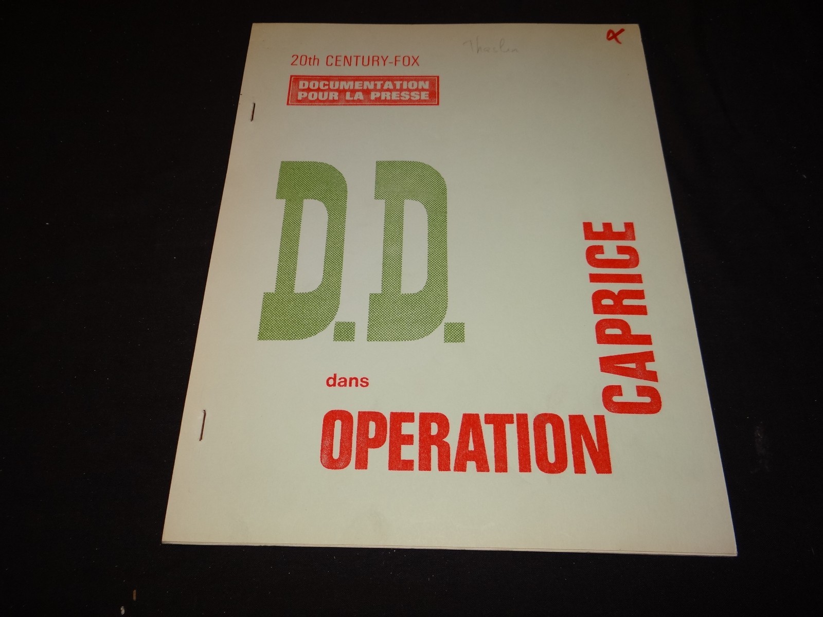 OPERATION CAPRICE Richard Harris scenario dossier presse cinema polar ...