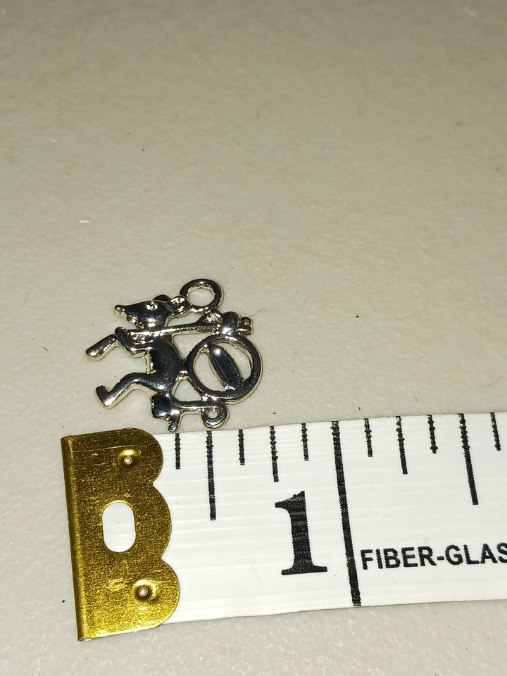 Hobo mouse, silver colored, charm for bracelet, crafts, 1 charm ...