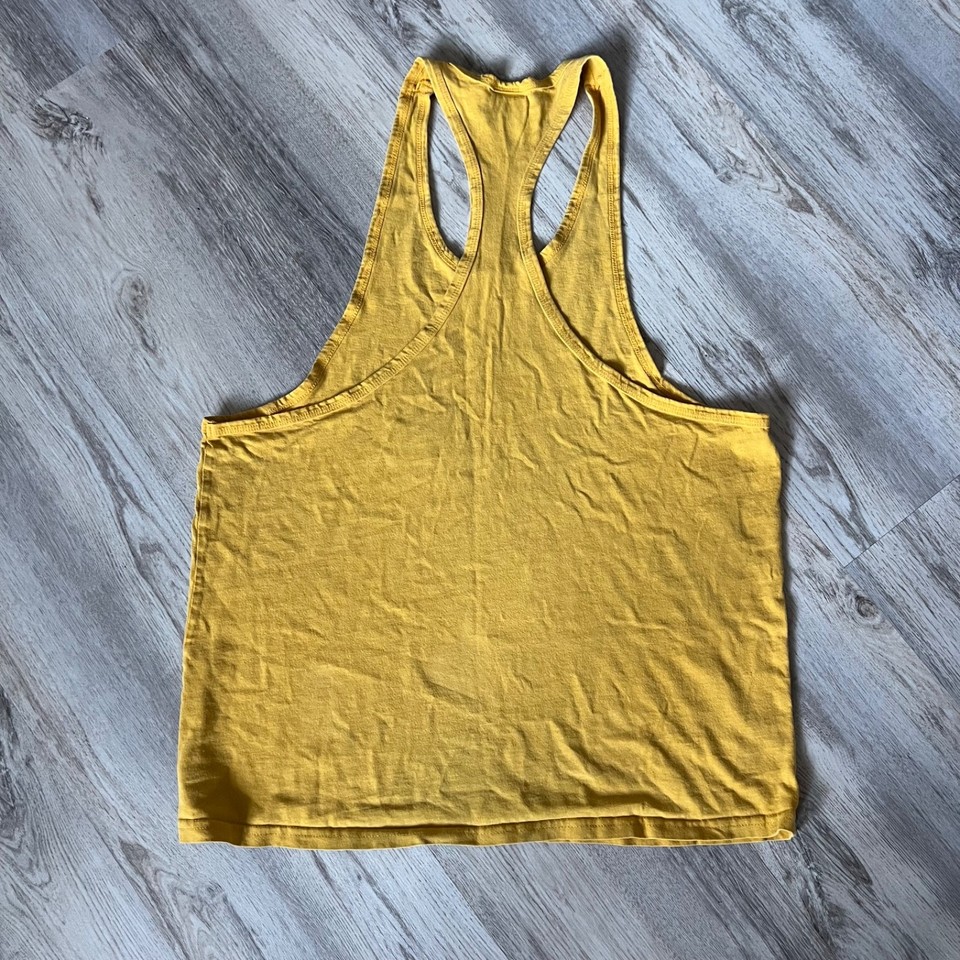 Vintage Gold’s Gym Men’s Yellow Medium Stringer Tank Top Muscle ...