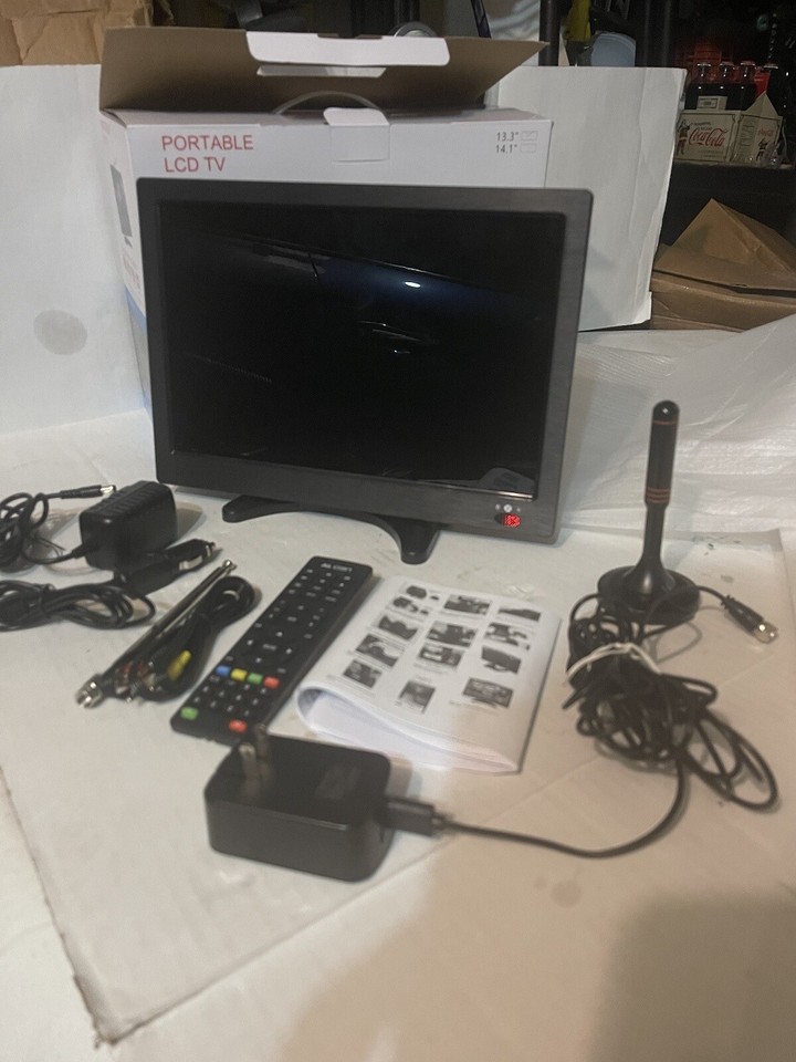 13.3Portable TV LCD Monitor 1280x800 Rechargeable ‎TTV705-14 W/ Base ...