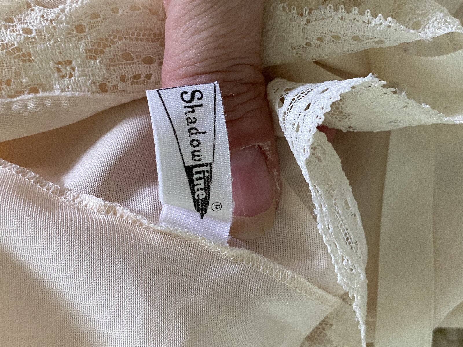 Vintage Lingerie 1970s Shadowline Ivory Nylon/Lace Ca… - Gem