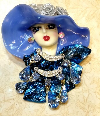 Lady Face Porcelain-Look pin Brooch handmade | eBay