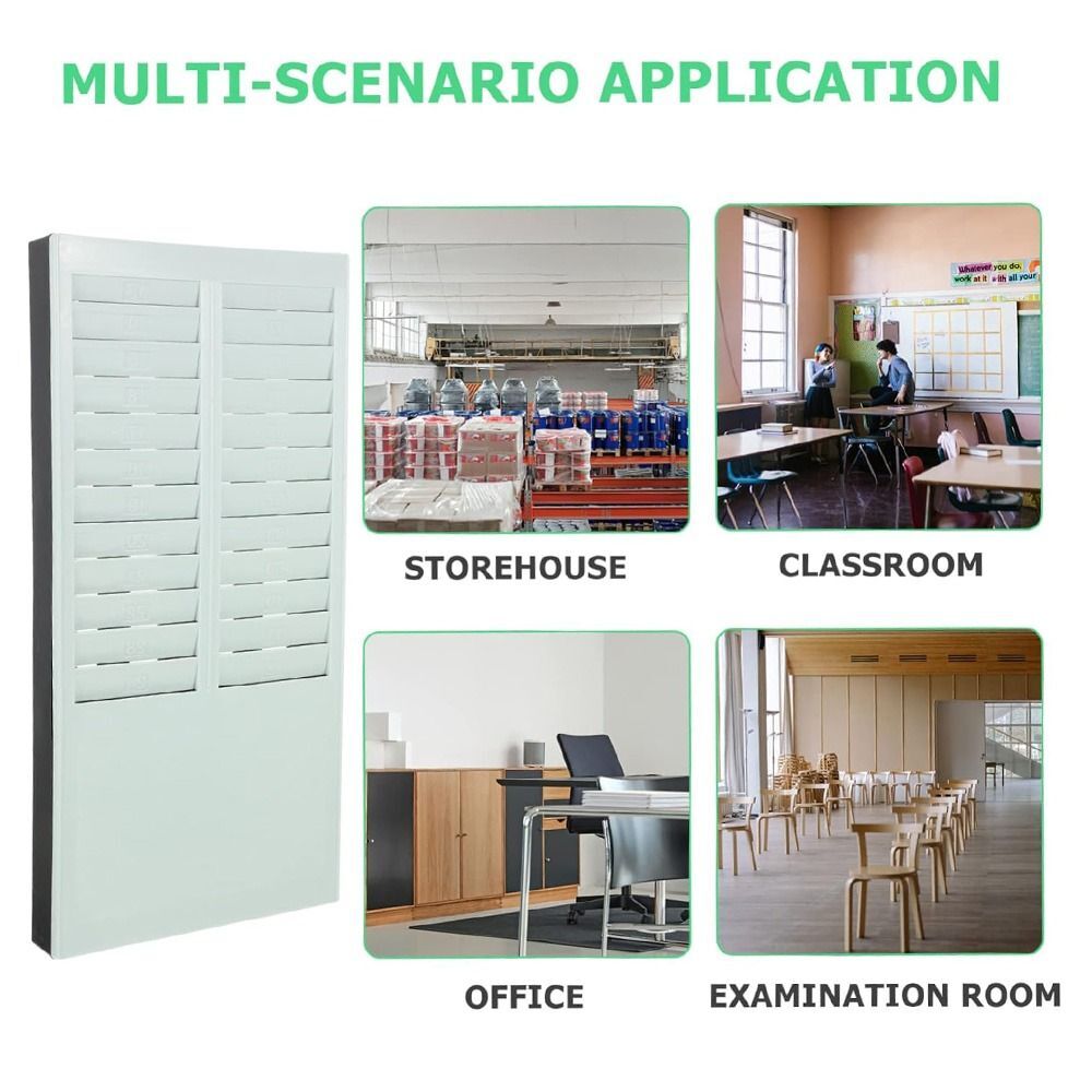 Wall Card Holder Bisofice Time Card Rack Wall Mount Holder 24 Pocket ...