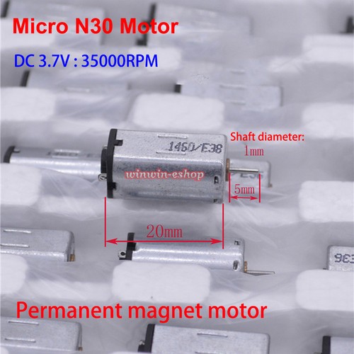 DC 3V 3.7V 35000RPM High Speed Strong Magnetic 12mm Mini N30 Motor DIY ...