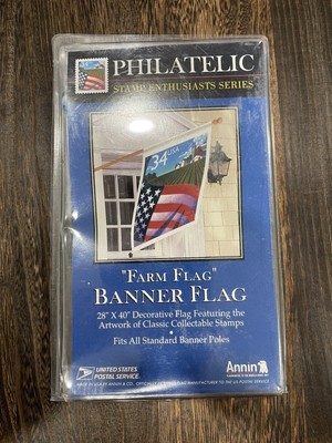 Philatelic Stamp Enthusiasts Series “Farm Flag” 28” 40” Outdoor Flag ...