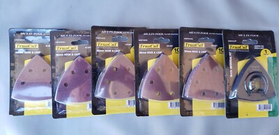 Multi-Tool Sanding Pad with 5x 10 Sand Paper-Grits 60 to 240 grit ...