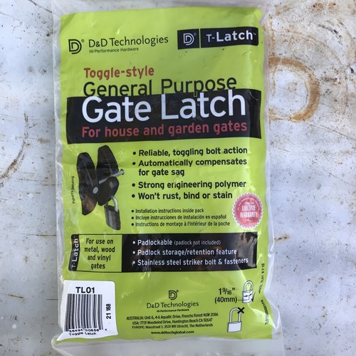 D&D Technology TL01 Toggle GENERAL PURPOSE BLACK Lockable GATE LATCH | eBay