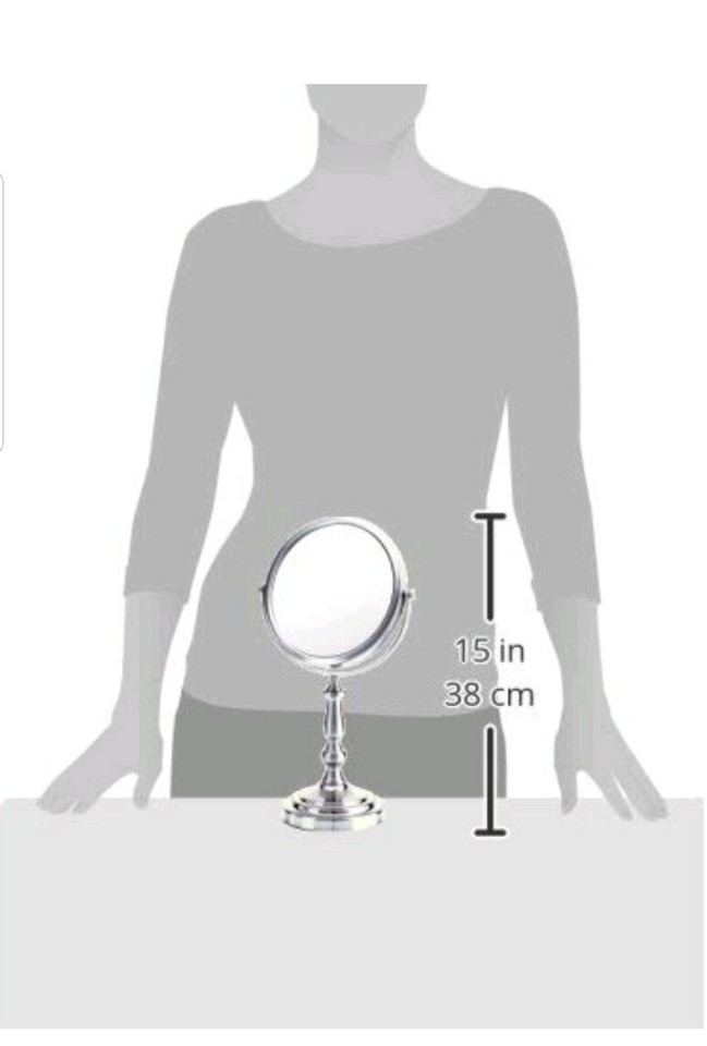 Danielle Metallic Vanity Mirror with 5x Magnification, Chrome | eBay