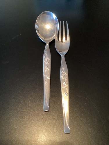 Noritake ROSALIE Stainless Steel Silverware Flatware Serving Spoon Meat ...