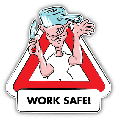 Work Safe Warning Sign Funny Cartoon Car Bumper Sticker Decal 5" x 5 ...