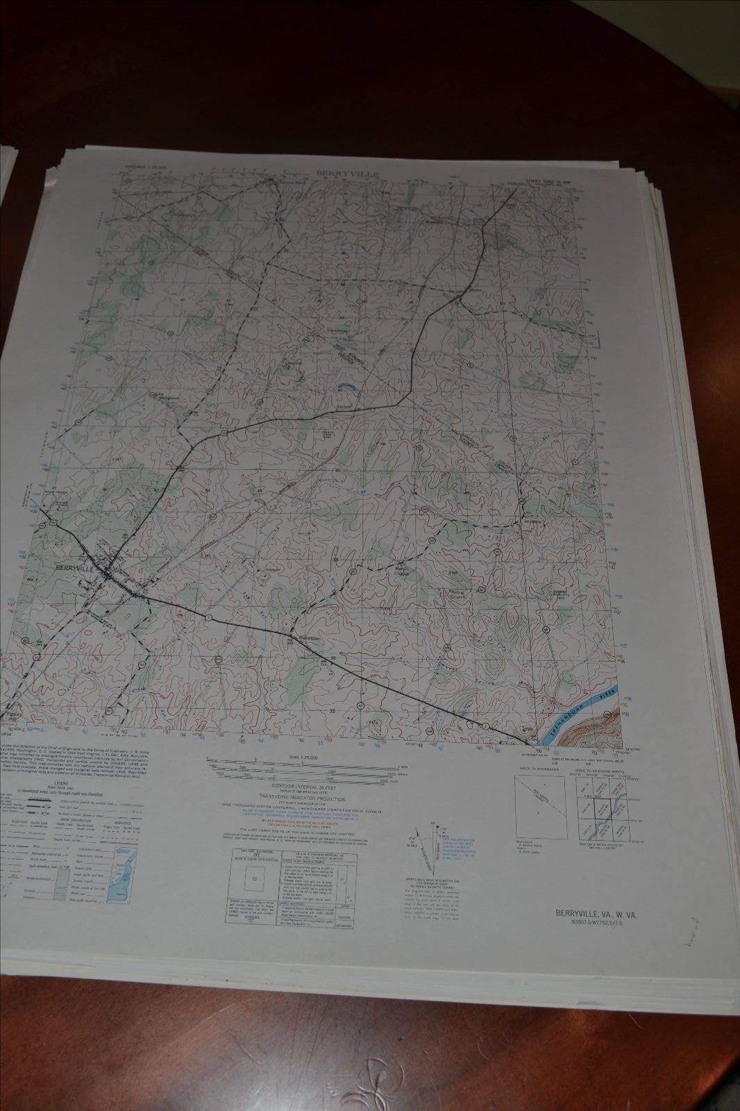 1940's Army (like USGS) topographic map Berryville Virginia -Sheet 5462 ...
