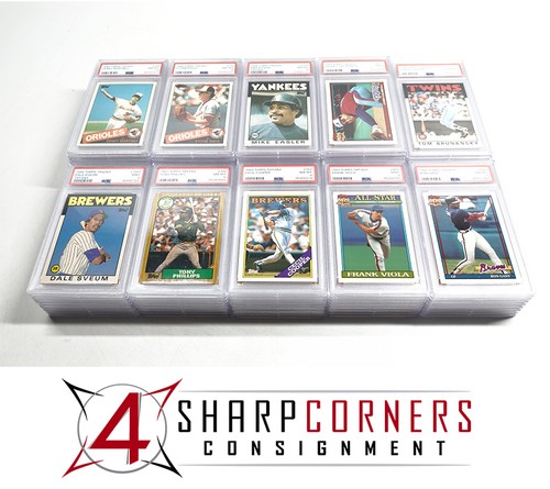 1985-1991 TOPPS TIFFANY BULK PSA-GRADED BASEBALL LOT OF 89 SLABS CLEAN ...