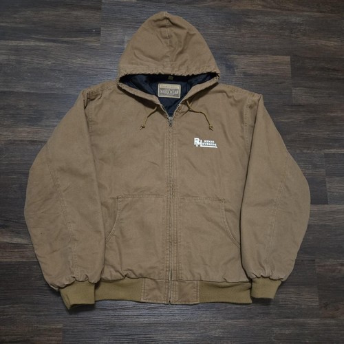 Vintage 90s Swingster Hooded Work Jacket Mens XL Tan Full Zip Carhartt ...