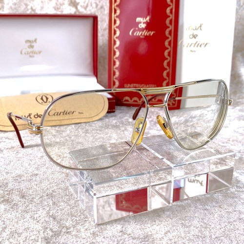 Vintage Cartier Eyeglasses Tank Silver Frame 59-12-135 with Case | eBay