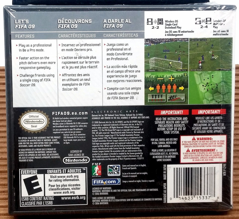 FIFA Soccer 09 for Nintendo DS New & SEALED Multiplayer Soccer ...