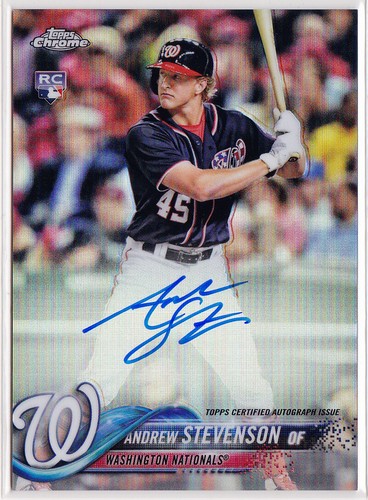Andrew Stevenson Nationals 2018 Topps Chrome Rookie Autograph 272/499 ...