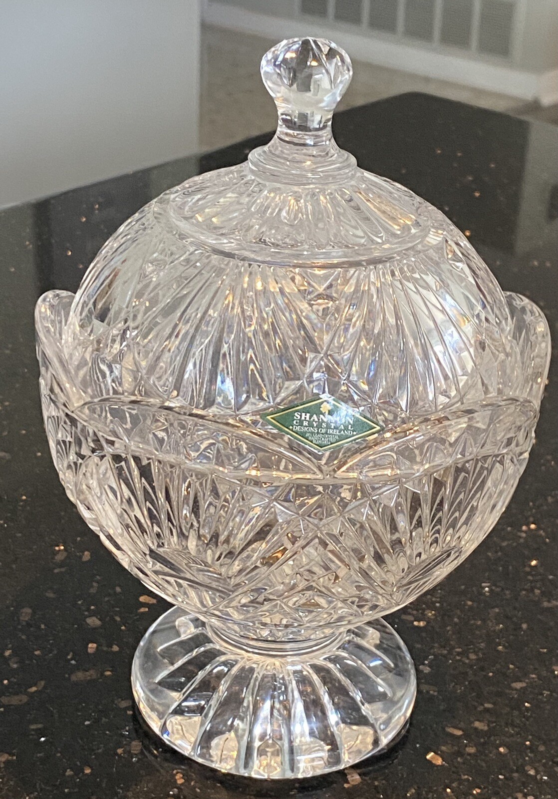 Shannon Crystal Covered Candy Dish Freedom 24% Lead Crystal Complete in ...