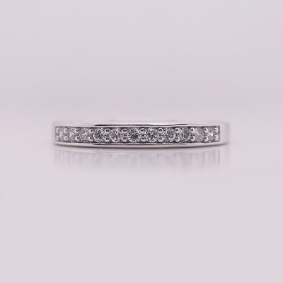HSN Sterling Silver Round Cut Cubic Zirconia Half Eternity Wedding Ring ...