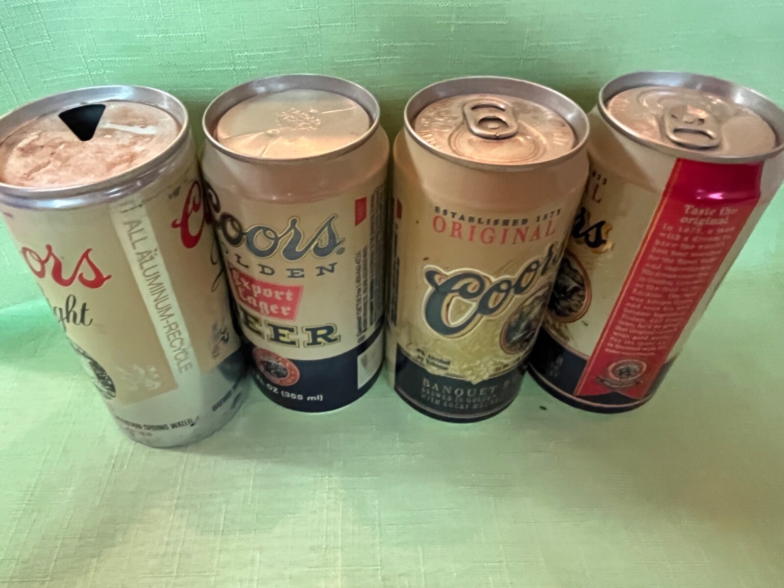 Coors Beer Cans - Empty - Original Coors Light, 125th Anniv., Embossed ...