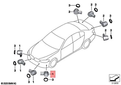 Genuine BMW M5 F90 G30 G31 G32 G38 518d Ultrasonic Sensor Bluestone ...