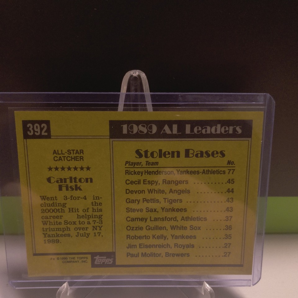1990 Topps - All-Star Carlton Fisk #392 | eBay