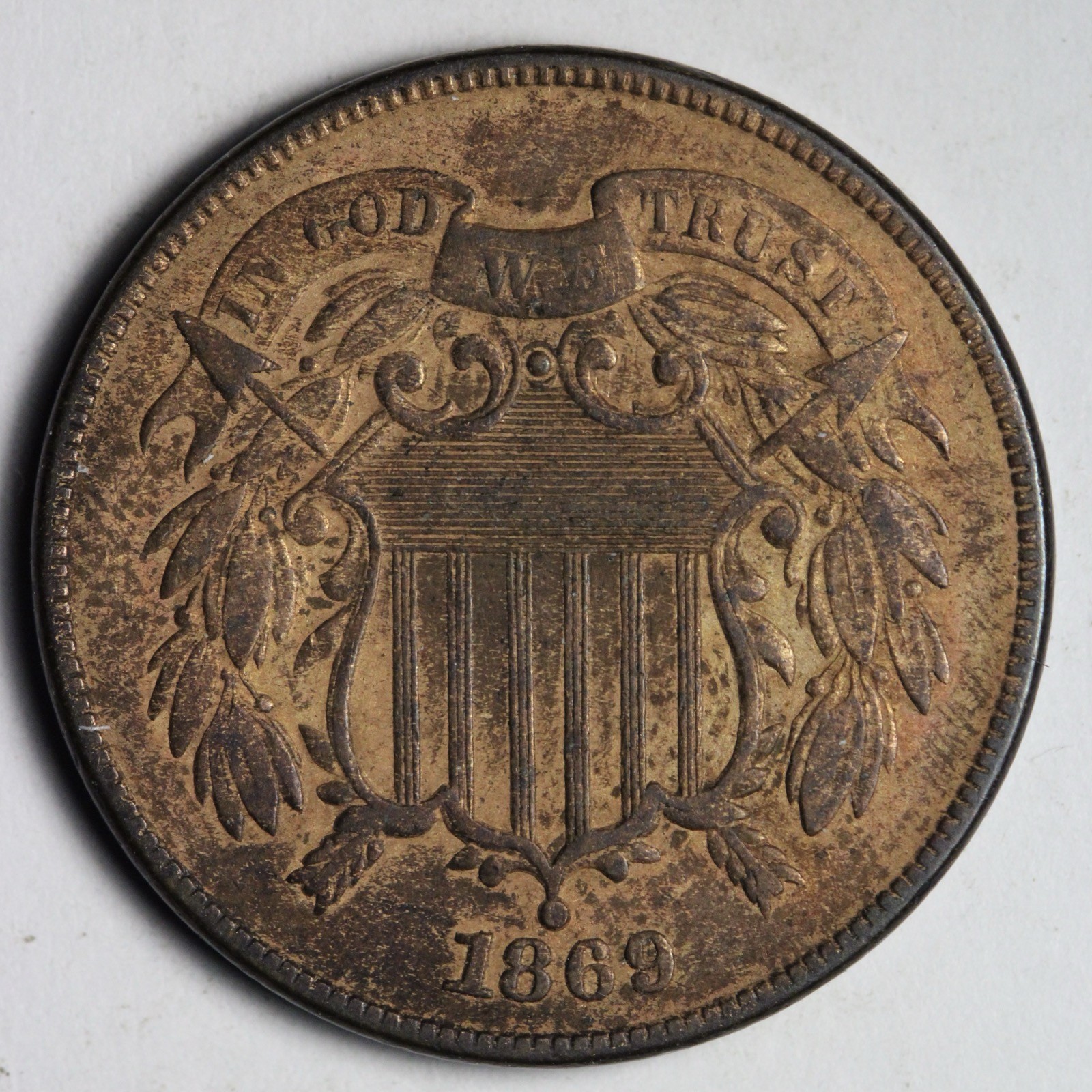 1869 Two Cent Piece XF+ E176 JWFM | eBay