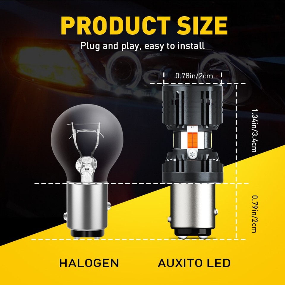 2/4/6X CANBUS 1157 LED Turn Signal Light Switchback Amber White Anti ...