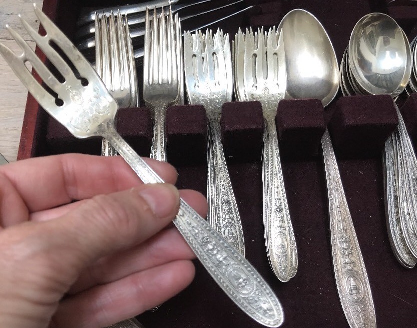 Antique International STERLING SILVER Flatware Set 100 Pieces Wedgewood ...