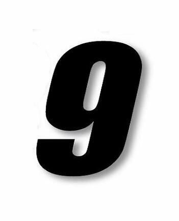 One Industries 7" Number Plate Decal "9" Nine 3 Pack Black Supercross ...