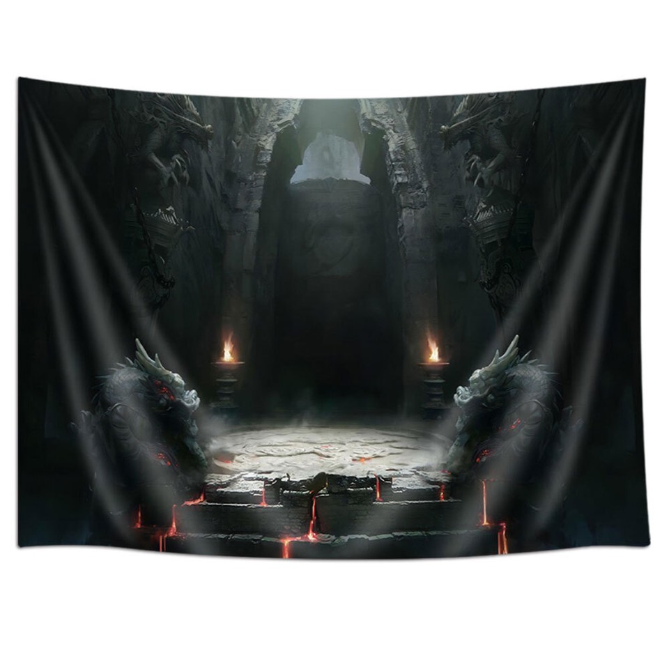 Extra Large Tapestry Wall Hanging Medieval Gothic Fantasy Dungeon ...