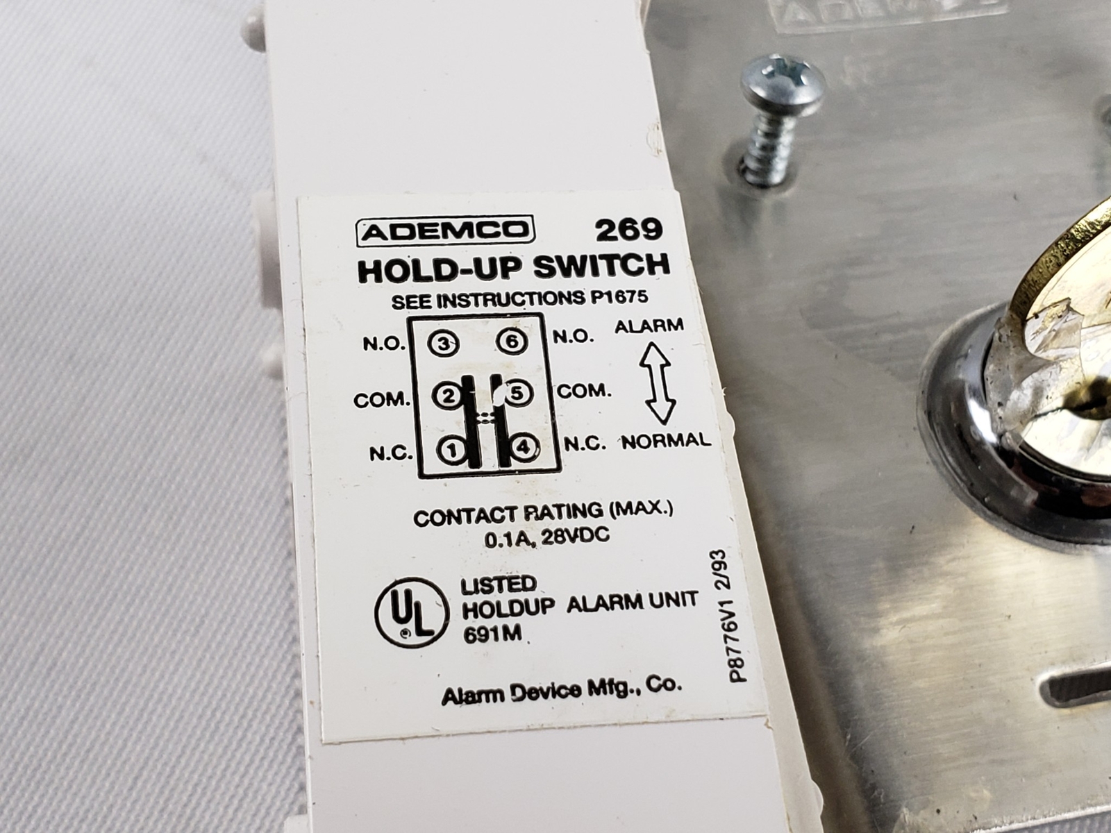 ADEMCO 269 STAINLESS STEEL HOLD-UP SWITCH Silent Security | eBay