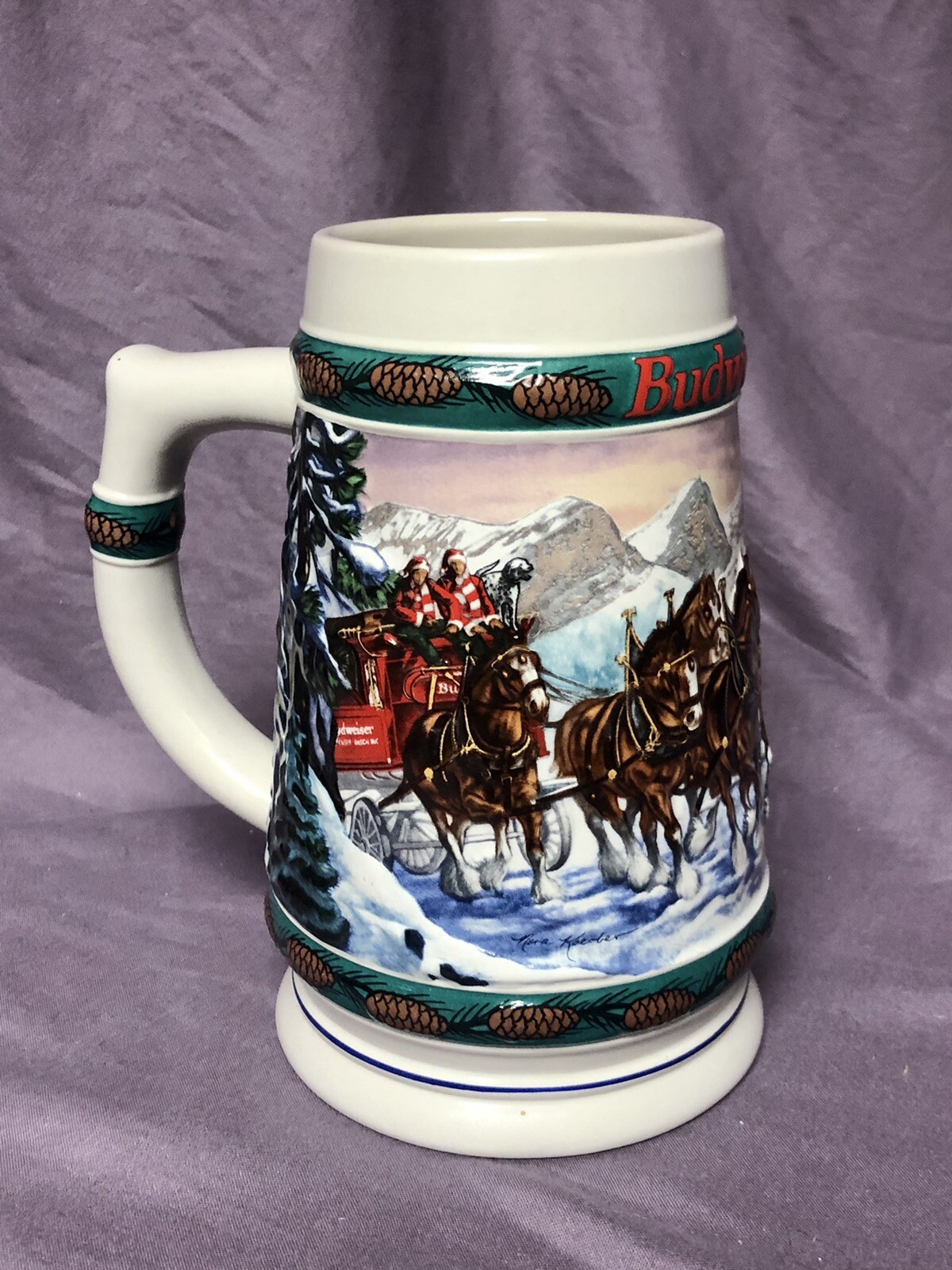 1993 Budweiser Beer Holiday Stein Special Delivery By Nora Koerber | eBay
