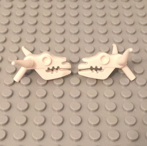Lego 2 White Cow Skull With Longhorns / Cattle / Desert,City Farm Heads ...