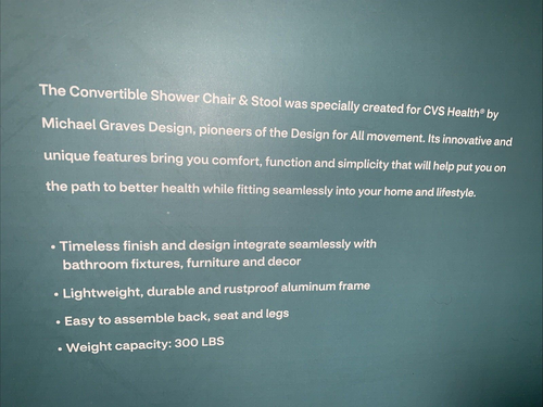 CVS health convertible shower chair and stool designed by Michael ...