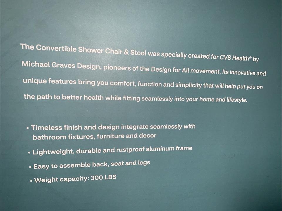 CVS health convertible shower chair and stool designed by Michael ...