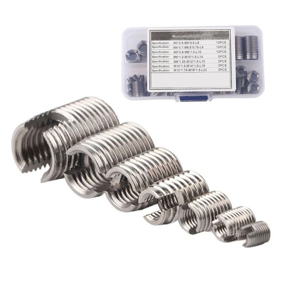 50Pcs Stainless Steel Inner Thread Self Tapping Thread Inserts Set ...