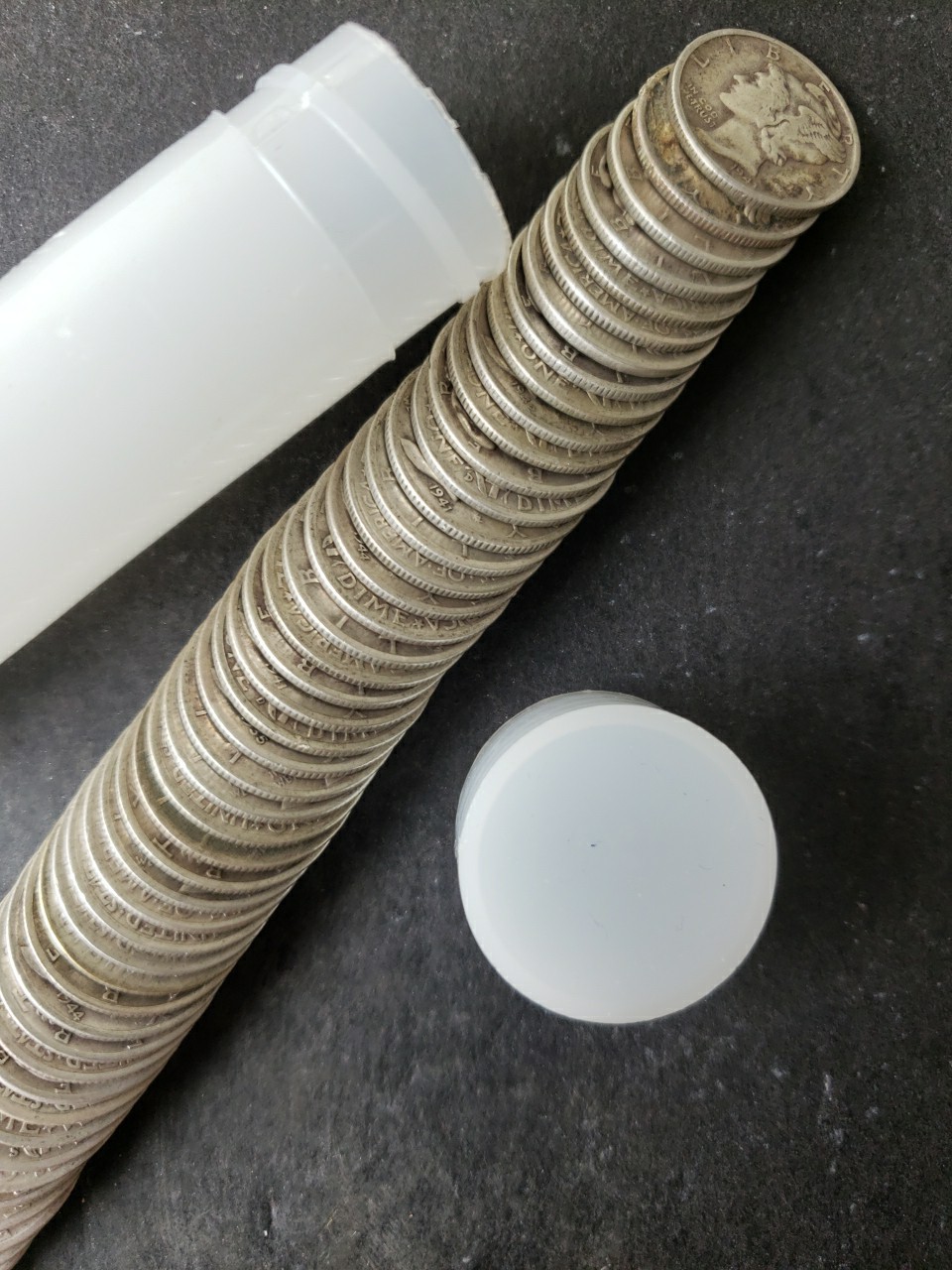Tube of 51 10c Winged Liberty Silver Dimes | eBay